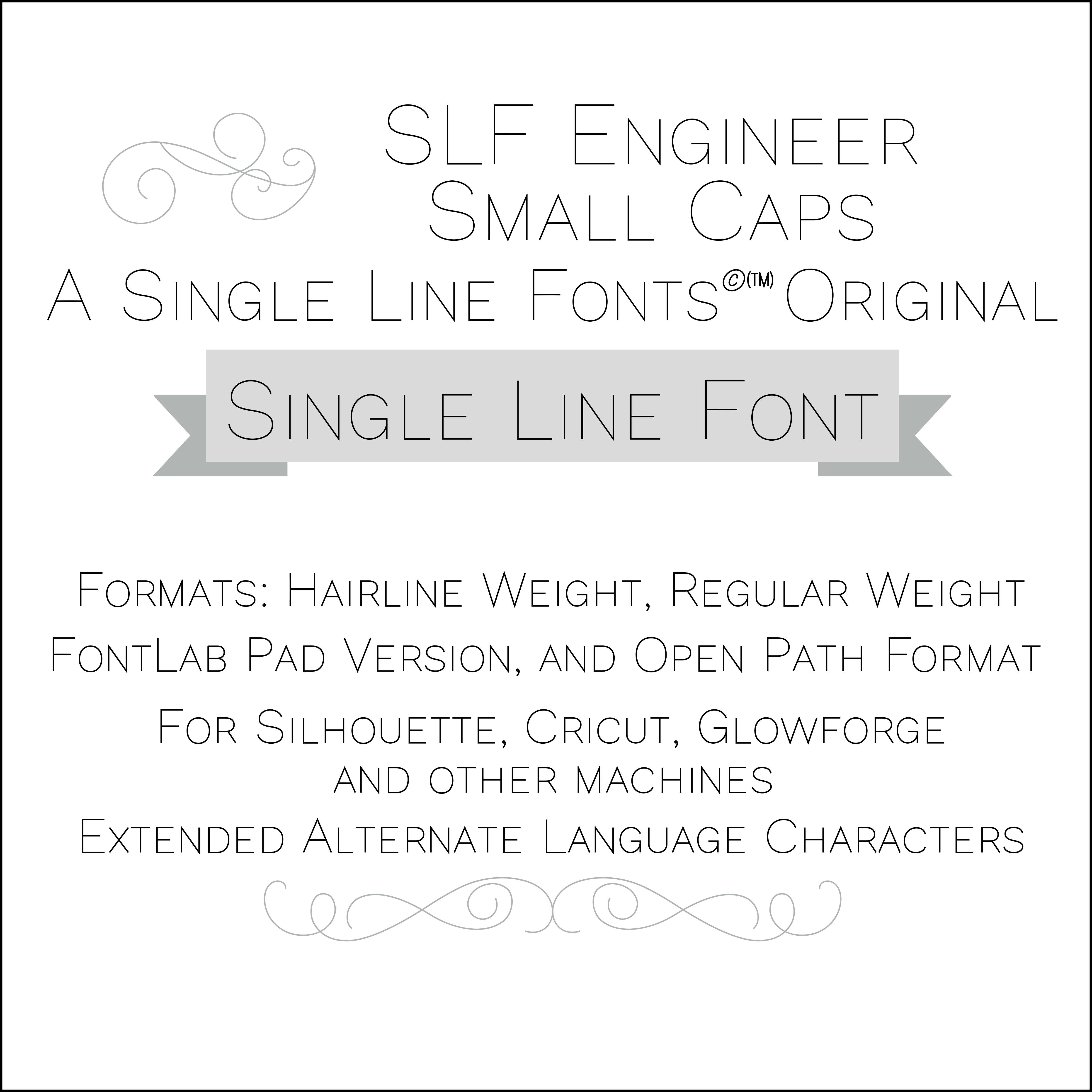 SLF Engineer Small Caps – Single Line Technical Font for Glowforge, Cr ...